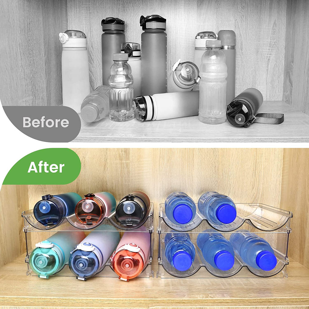 Water Bottle Organizer for Cabinet, Water Bottle Storage Organizer, 2 ...
