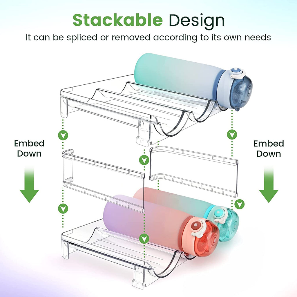 Water Bottle Organizer for Cabinet, Water Bottle Storage Organizer, 2 ...